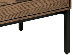 Tmavě hnědá dubová komoda Unique Furniture Modica 180 x 45 cm