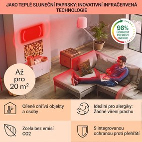 Klarstein La Palma 1000, infračervený ohřívač 2 v 1, smart, 120 x 60 cm, 1000 W, zrcadlová přední strana