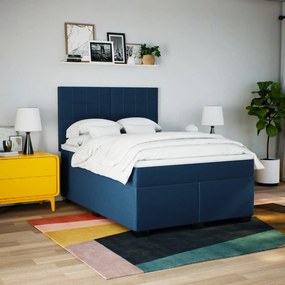 Box spring postel s matrací modrá 160x200 cm textil 3292845