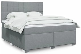 Box spring postel s matrací světle šedá 180 x 200 cm textil 3292867
