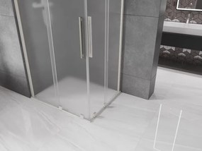 Mexen Velar Duo, sprchový kout s posuvnými dveřmi 100 x 90 cm, 8mm sklo námraza, broušená ocel, 871-100-090-32-97