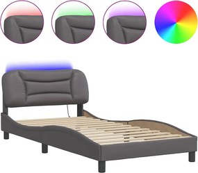 Rám postele s LED bez matrace Hvar šedý 100 x 200 cm 3213916