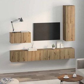 Nástěnná skříň na TV 4 ks Artisanový dub Kompozitní dřevo 3393176