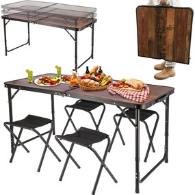 Skládací kempingový set - stůl + 4 židle