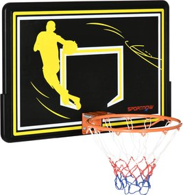 SPORTNOW Stěnový basketball koš, venkovní basketball koš, nerozbitná deska, odolná síť, ocelová konstrukce, montážní příslušenství včetně, pro vnitřní