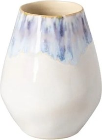 Bílá/modrá ručně malovaná váza z kameniny (výška 15 cm) Brisa – Costa Nova
