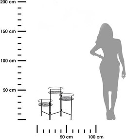 STOJAN NA KVĚTINÁČ TRIPLE 55X64X20 CM ČERNÁ