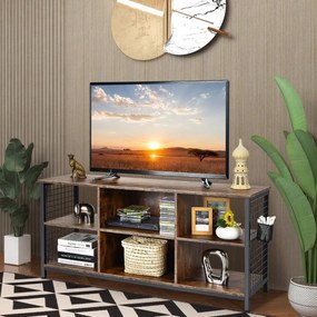 Costway TV skříňka s otevřenými přihrádkami TV police pro TV do 65 palců