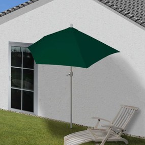 Slunečník půlkruh Parla - polyester/hliník - 270cm zelený bez stojanu