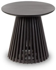 Konferenční stolek Burgo 50 cm kulatý teakové dřevo černý