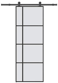 Posuvné dveře s kováním 76x205 cm ESG sklo a hliník
