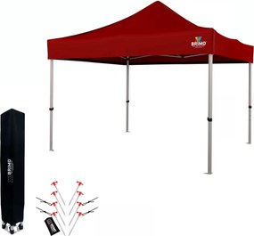BRIMO Nůžkový párty stan EXCLUSIVE ALU 3x3 m bez stěn červený
