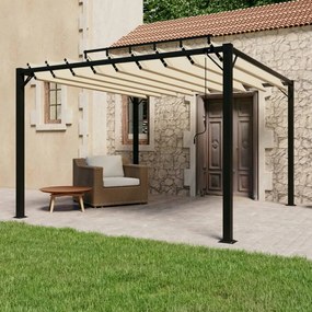 Pergola s lamelovou střechou 3 x 3 m hliník / látka Dekorhome Šedohnědá taupe