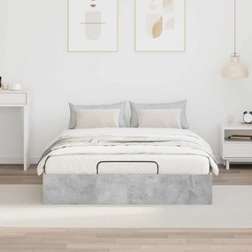 Ottoman postel Betonově Šedá 140 x 200 cm Dřevěný materiál 3409272