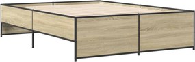 Rám postele dub sonoma 120 x 190 cm kompozitní dřevo a kov 3279908