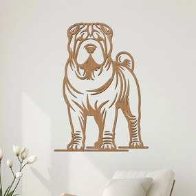dřevo života Dřevěný obraz psa SHAR PEI Zvolte rozměr (cm): 29x40, Zvolte barvu dekoru: Horský dub