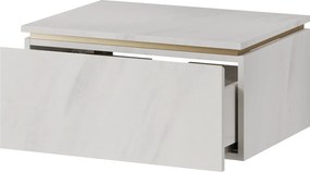 Závěsná skříňka pod umyvadlo Letto 03 60 cm bílý mramor/zlatá