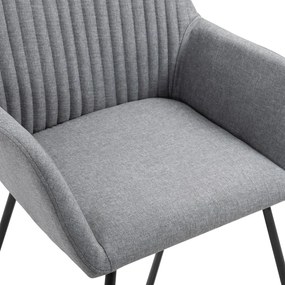 Jídelní židle 4 ks světle šedé textil,  277094