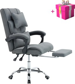 Kancelářské křeslo s výsuvnou podnoží, šedá/chrom, WALDOR NEW