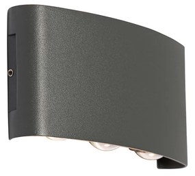 Venkovní nástěnné svítidlo tmavě šedé vč. LED 6-světlo IP54 - Silly