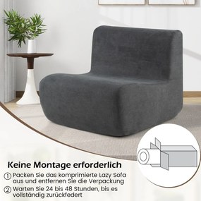 Costway Sedací vak pohodlné křeslo na podlahu s měkkým sametem a ergonomickou