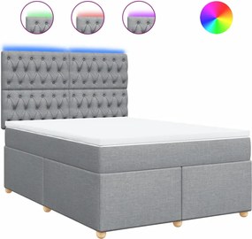 Box spring postel s matrací světle šedá 140 x 200 cm textil 3293610