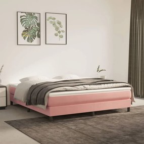 Rám postele s boxspringem růžový 180 x 200 cm samet 3120789