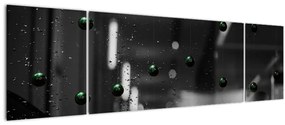 Abstraktní obraz - zelené kuličky (170x50 cm), 40 dalších rozměrů