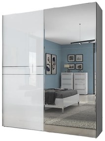 Dvoudveřová posuvná skříň se zrcadlem Tiana š.182cm-bílá - základní