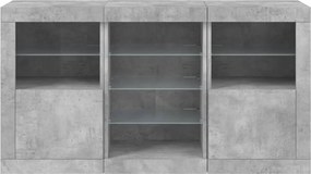 Příborník s LED osvětlením betonově šedý 123 x 37 x 67 cm 3209082