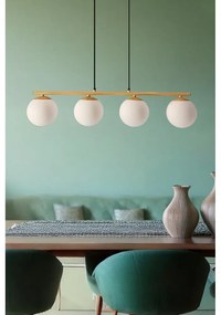Závěsné svítidlo se skleněným stínidlem v bílo-přírodní barvě Carrine – Candellux Lighting