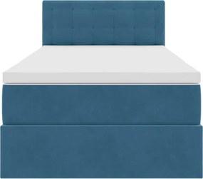 Postel s úložným prostorem Tmavě modrá 100 x 200 cm samet 3370861