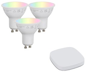 Sada chytrých stmívatelných LED žárovek GU10 4,7 W 400 lm 2700 K–6500 K včetně Zigbee Smart Hub