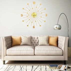 Nástěnné hodiny kovové 70 cm zlaté 283857