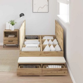 Rám postele s úložným prostorem se dveřmi Artisanový dub 100 cm 3335620