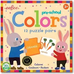 EEBOO Puzzle Duo Barvy (anglicky) / 12x2 dílky