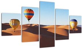 Obraz - létající balóny v poušti (125x70 cm)