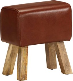 Lavice gymnastický kůň 38 cm hnědá pravá kůže a mangovník 320786