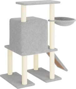 Škrabadlo pro kočky se sisalovými sloupky světle šedé 96,5 cm 172077