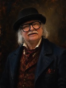 Pánský portrét ve stylu klasické olejomalby na plátně z fotky