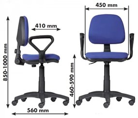 Pracovní židle Milano bez područek