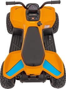 Ramiz Elektrická čtyřkolka McLaren Racing MCL 35 pro děti oranžová + dálkové ovládání + plynulý start + EVA kola + audio LED