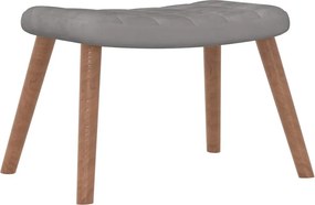 Relaxační křeslo se stoličkou světle šedé samet 327666