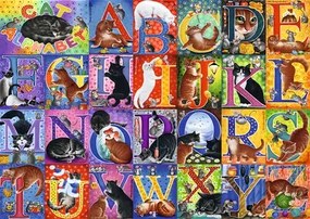 TREFL Puzzle Kočičí abeceda / 500 dílků / 48 x 34 cm