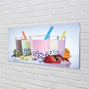 akrylový obraz Mléčné koktejly s ovocem 125x50 cm