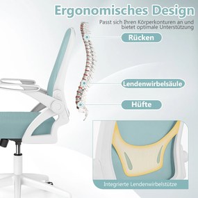 Costway Ergonomická kancelářská židle se sklopnými područkami a houpací pracovní