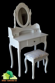Toaletní stolek a židle se stříbrným potahem 02