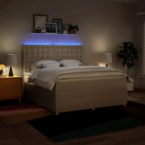 Box spring postel s matrací krémová 180x200 cm textil 3294454
