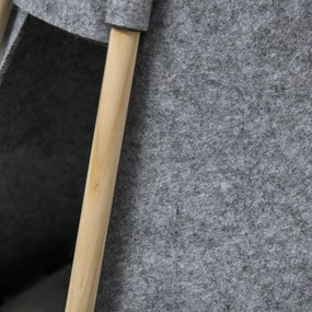 PawHut Pet Teepee Stan - Šedý teepee pro kočky nebo malé psy - silný polštář pro maximální komfort, 2 pompony v ceně - konstrukce z borového dřeva s p