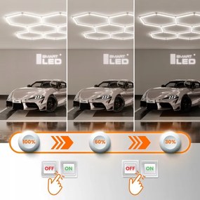 LED Stm stropní svítidlo HEXAGON LED/570W/85-265V 5000K CRI 90 IP54 bílá